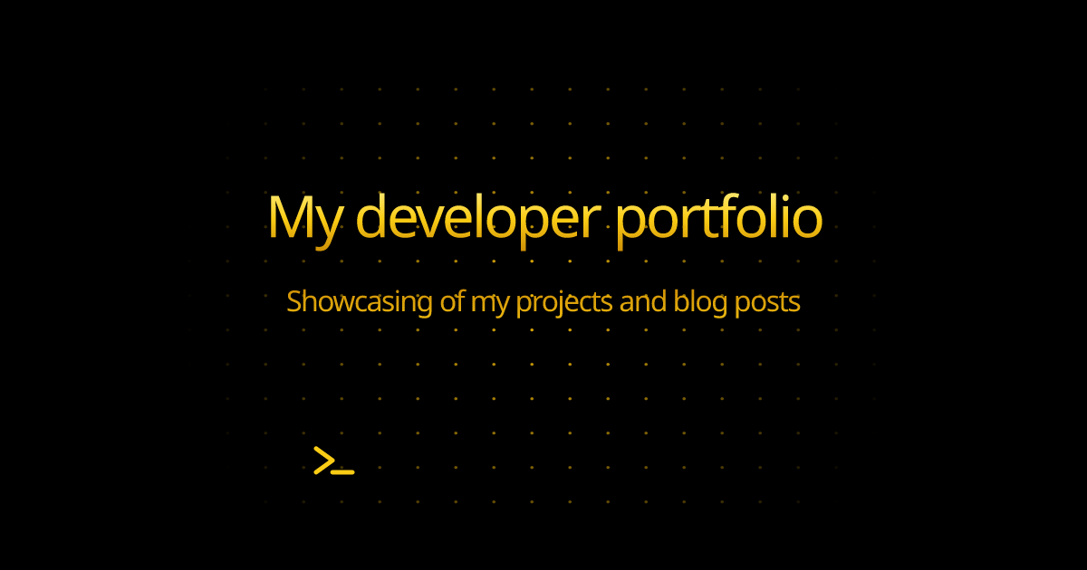 My developer portfolio